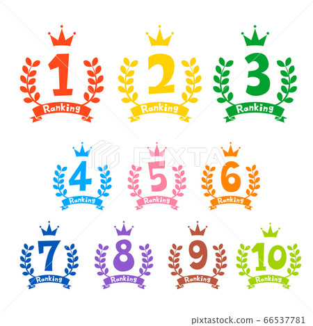 手寫數字排名圖標-插圖素材 [66537781] - PIXTA圖庫