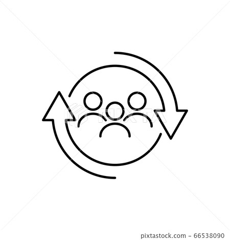 Personnel change outline icon vector people in... - Stock Illustration ...