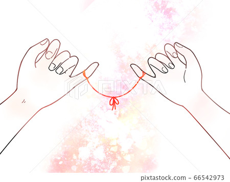 Red thread and male and female hands - Stock Illustration [66542973 ...
