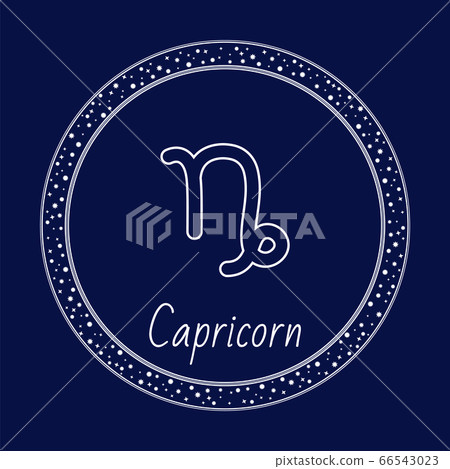Capricorn Astrology Zodiac Sign Isolated in Circle - Stock Illustration ...