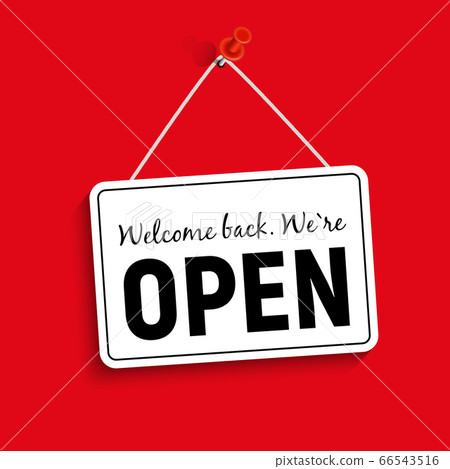 Welcome Back. We Are Open Sign Vector Illustration - Stock Illustration ...