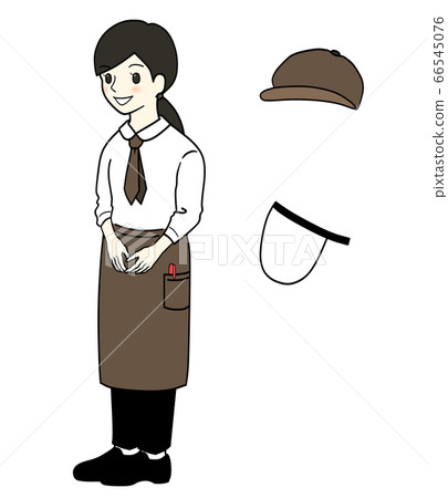 Female clerk hat face shield - Stock Illustration [66545076] - PIXTA