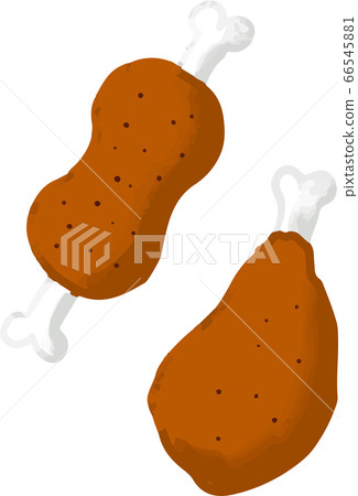 Two kinds of meat with bones in a crayon style - Stock Illustration ...