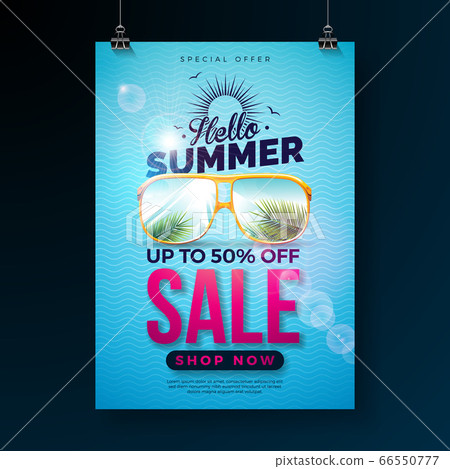 Hello Summer Sale Design with Typography Letter...-插圖素材 [66550777 ...