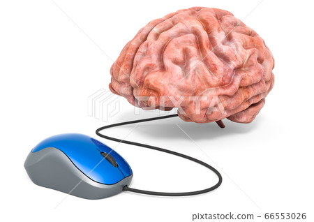 Brain with computer mouse, 3D rendering - Stock Illustration [66553026 ...
