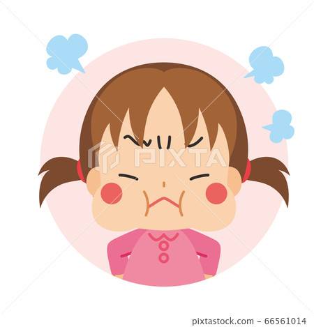 Angry cute girl icon - Stock Illustration [66561014] - PIXTA