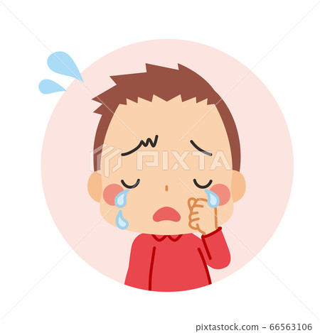 Icon of a cute boy crying and crying - Stock Illustration [66563106 ...