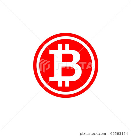 Bitcoin. Cryptocurrency. Digital currency. Red... - Stock Illustration ...