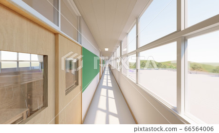 School classroom corridor illustration 4 - Stock Illustration [66564006 ...