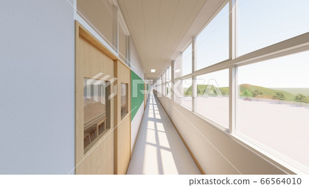 School classroom corridor illustration 1 - Stock Illustration [66564010 ...