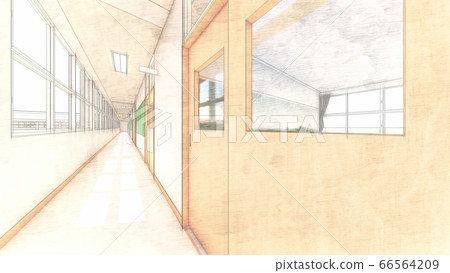 School classroom corridor illustration 78 - Stock Illustration ...