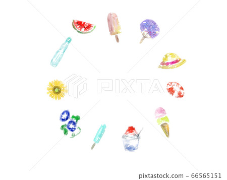 Summer motif frame - Stock Illustration [66565151] - PIXTA