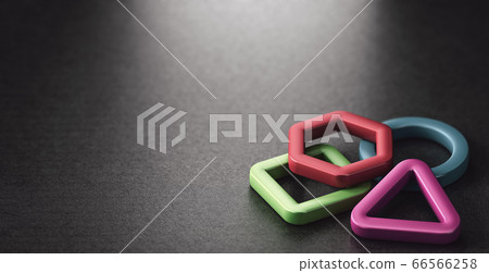 3d basic shapes over black background. - Stock Illustration [66566258 ...