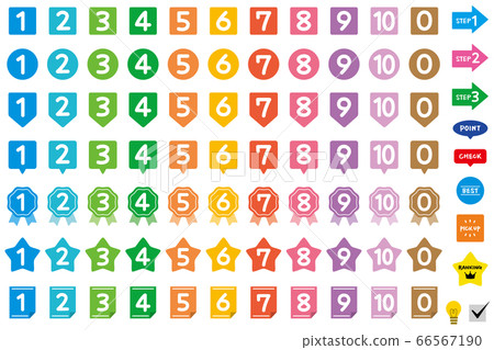 Colorful number icon mark ranking - Stock Illustration [66567190] - PIXTA
