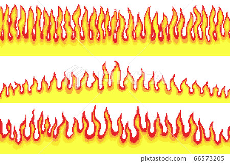 Flame background. Pixel art 8 bit fire objects.... - Stock Illustration ...