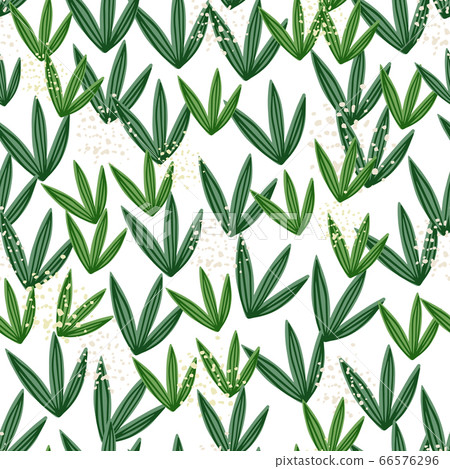 Random leaves seamless pattern on white - Stock Illustration [66576296 ...