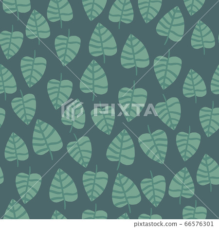 Random leaves seamless pattern. Simple botanical - Stock Illustration ...