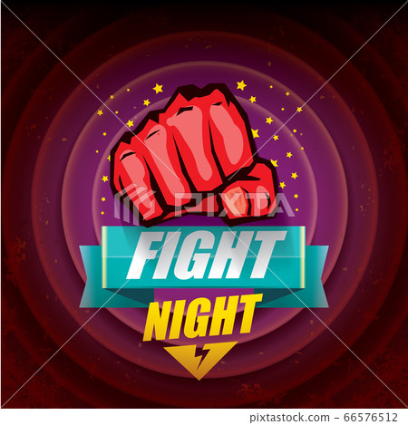 Fight night vector modern poster with text and... - Stock Illustration ...