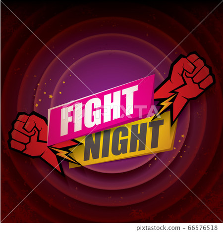 Fight night vector modern poster with text and... - Stock Illustration ...