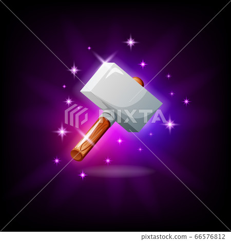 Hammer with sparkles graphic user interface... - Stock Illustration ...