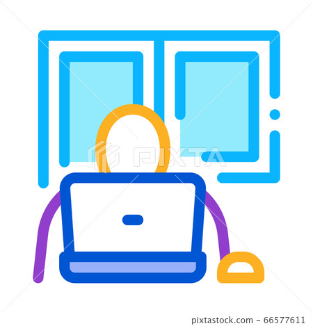 window glass in working room icon vector... - Stock Illustration ...