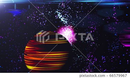 Computer generated colorful cosmic landscape.... - Stock Illustration ...