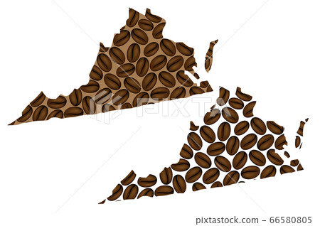 Virginia - map of coffee bean - Stock Illustration [66580805] - PIXTA