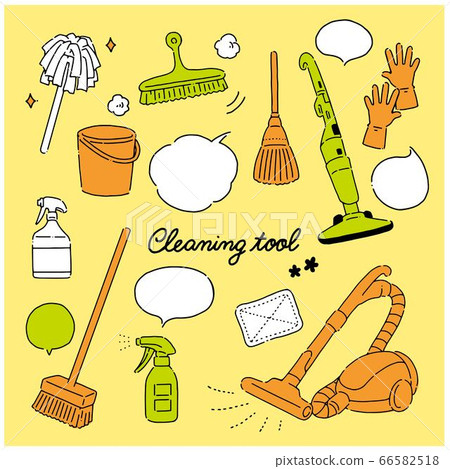Simple and cute hand drawn cleaning tool... - Stock Illustration ...