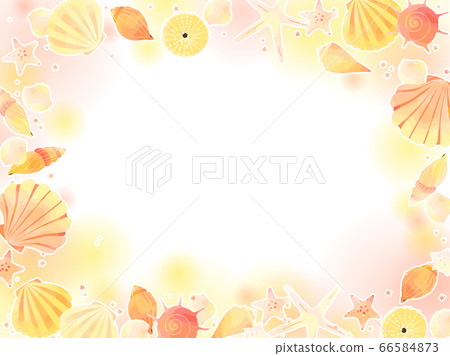 Cute seashell illustration background - Stock Illustration [66584873 ...