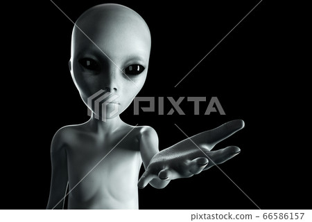 Alien hand reaching out. UFO futuristic... - Stock Illustration ...