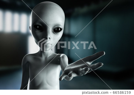 Alien hand reaching out. UFO futuristic... - Stock Illustration ...