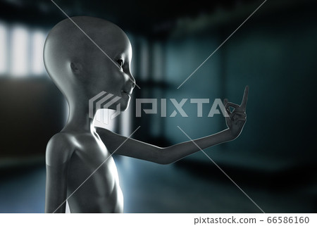 Alien show middle finger, fuck you. Smile. 3d... - Stock Illustration ...