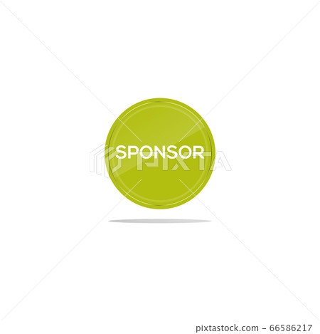 Writing sponsor in a green circle. There is a... - Stock Illustration ...