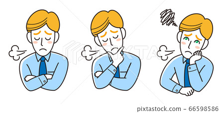 A man with a troubled expression - Stock Illustration [66598586] - PIXTA