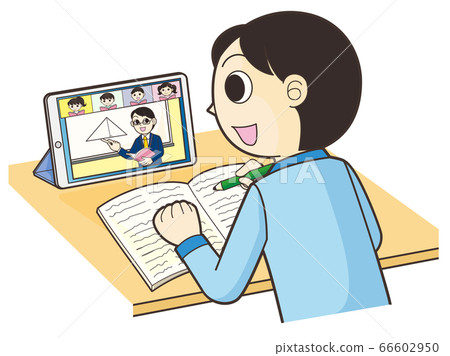 Online class on tablet device - Stock Illustration [66602950] - PIXTA