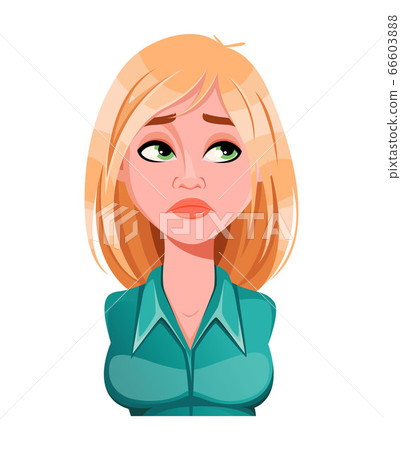 Face expression of beautiful woman, disappointed - Stock Illustration ...