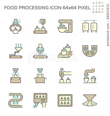 Food processing industry bakery on production line - Stock Illustration ...