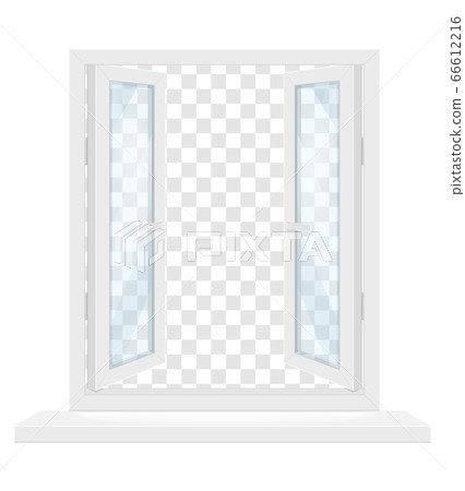 white transparent plastic window with window sill-插圖素材 [66612216] - PIXTA圖庫