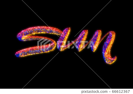 The word Sun written in bright rainbow... - Stock Illustration ...
