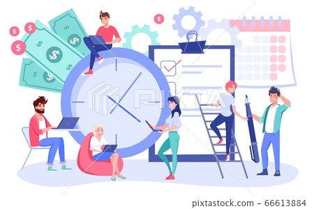 Effective workflow process time management concept - Stock Illustration ...