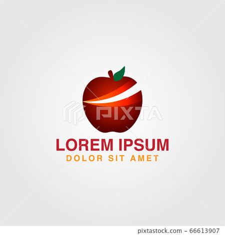 Red Apple logo Design, Vector Illustration - Stock Illustration ...