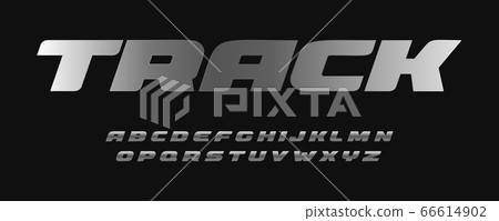 Wide bold metal font. Track style letters... - Stock Illustration ...