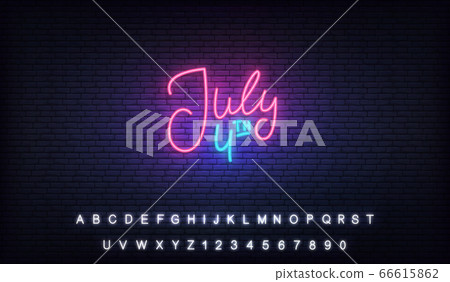 July 4th neon sign. USA Independence Day... - Stock Illustration ...