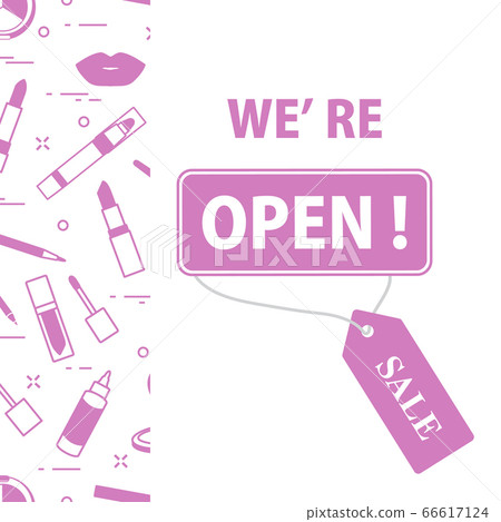 Reopen Cosmetics store Beauty shop Sale Discount - Stock Illustration ...
