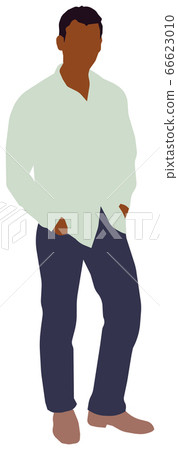 Standing person vector illustration (black) - Stock Illustration ...