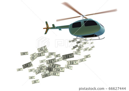 Concept of helicopter money in economic... - Stock Illustration ...