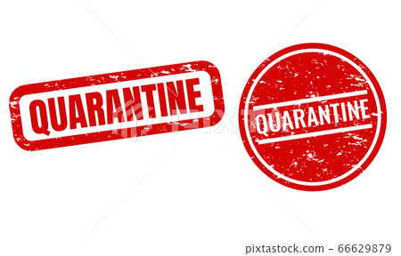 Quarantine Text Set Isolated White Background - Stock Illustration ...