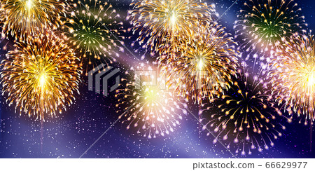 Fireworks summer festival background - Stock Illustration [66629977 ...