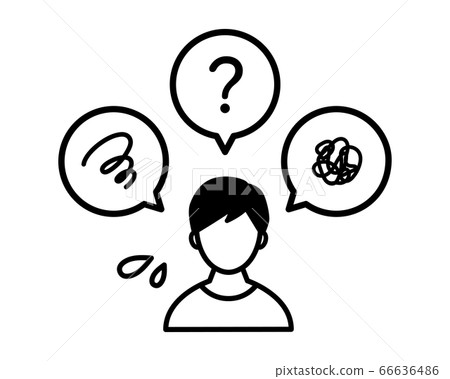 Icon of troubled man/simple/worried - Stock Illustration [66636486] - PIXTA