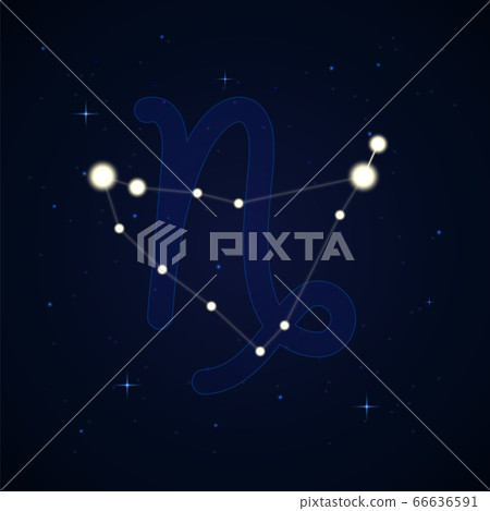 Capricornus, the goat. Constellation and zodiac - Stock Illustration ...